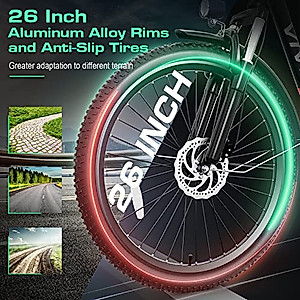 Vivi Electric Bike for Adults, 26" Electric Cruiser Bike 500W Motor with 48V Removable Battery, Step Thru Electric Bicycle with Cruise Control, 7-Speed, City Commuter Ebike for Women Men