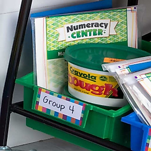 Really Good Stuff Picture Book Library Bins with Dividers - 12-Pack Rainbow