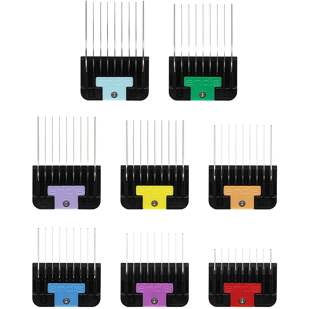 Andis - Set of stainless steel lifting combs 8