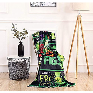 Treeswift Frog Fleece Blanket Soft and Cozy Throw Blanket for Kids and Adults Luxurious Frog Blankets Frog Gifts for Frog Lovers