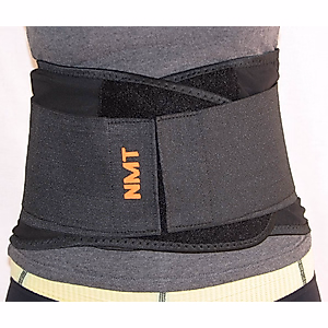 Back Brace by NMT ~ Lumbar Support Black Belt ~ Posture Corrector ~ Pain Relief from Arthritis, Sciatica, Scoliosis, Backache, Slipped Disc, Hernia, Spinal Stenosis ~ Injury Prevention ~ 4 Adjustable
