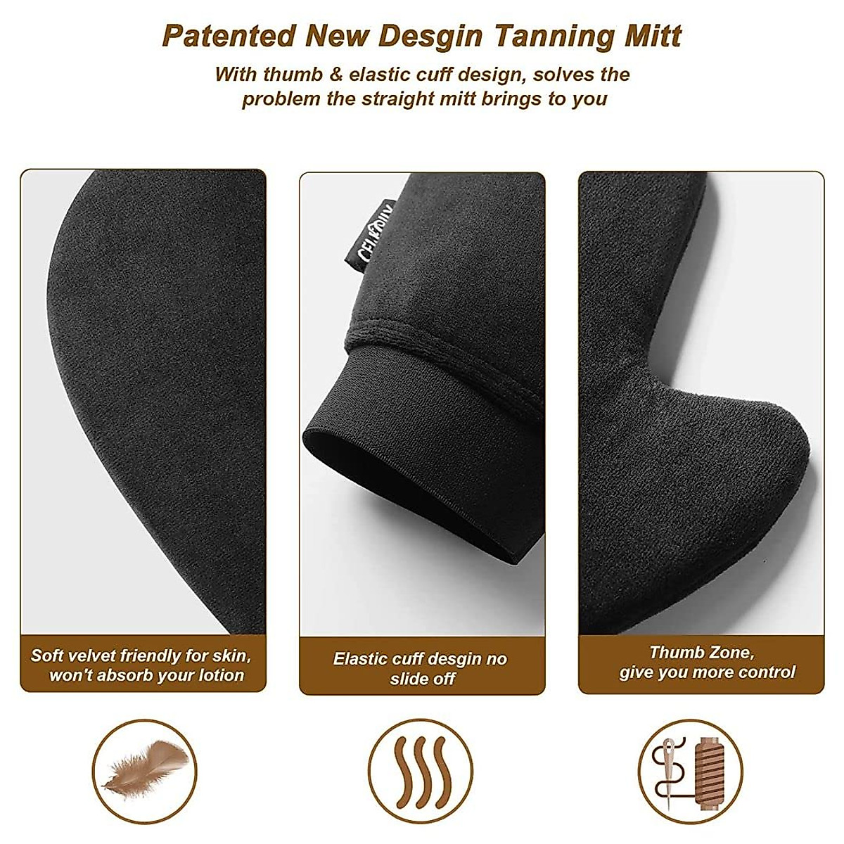 Self Tanning Mitt Applicator- Tanning Mitts Self Tanner Mitt Applicator Self Tanning Glove for Self Tan Mitt Self Tanner Mit, No Slide Off Self Tanner Glove Spray Tan Mitt Soft Self Tan Mit