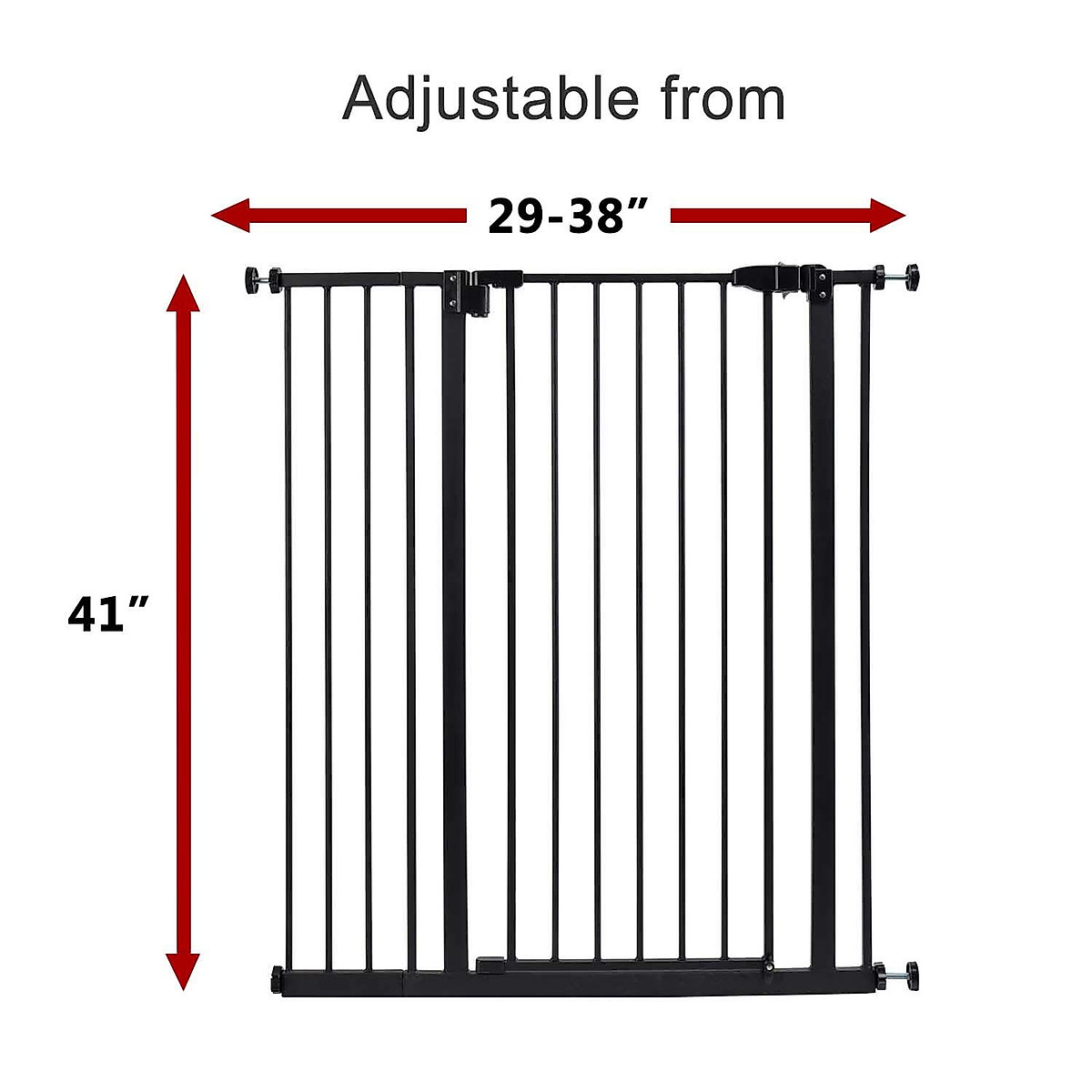 Kinfant 41" Extra Tall Baby Gate - 41 Inch Pet Gate Includes 6-Inch Extension Kit & Pressure Mount Kit, Auto Close Baby Gates for Toddler and Pet