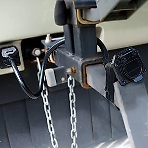 Nilight - 50050R 7-Way Trailer Plug Socket Extension Cable 3FT Long 10-14 AWG Double-Prong Copper Terminals/Wires for 7-Blade Trailer Wiring Connector Cord, 2 Years Warranty