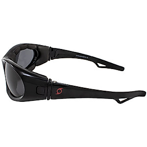 Hurricane Eyewear Category-5 Jet Ski Water-Sport Floating Goggles Interchangeable from Sunglasses to Goggles Black Frame with Polarized Smoke Lens