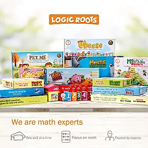 Logic Roots Addition Games - Pack of 2, Mountain Raiders and Ocean Raiders, Math Board Games and STEM Toys for 5- 9 Year Olds, Educational Gift for Kids, Homeschoolers, Kindergarten and Up