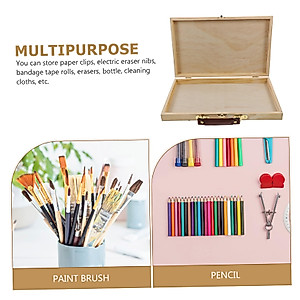 1pc Box Painting Box Drawing Art Accessory Watercolor Oil Pen Case Lightweight Colored Pen Case Wooden Drawing Case Wooden Pigment Empty Container Drawing Pencils Storage Case