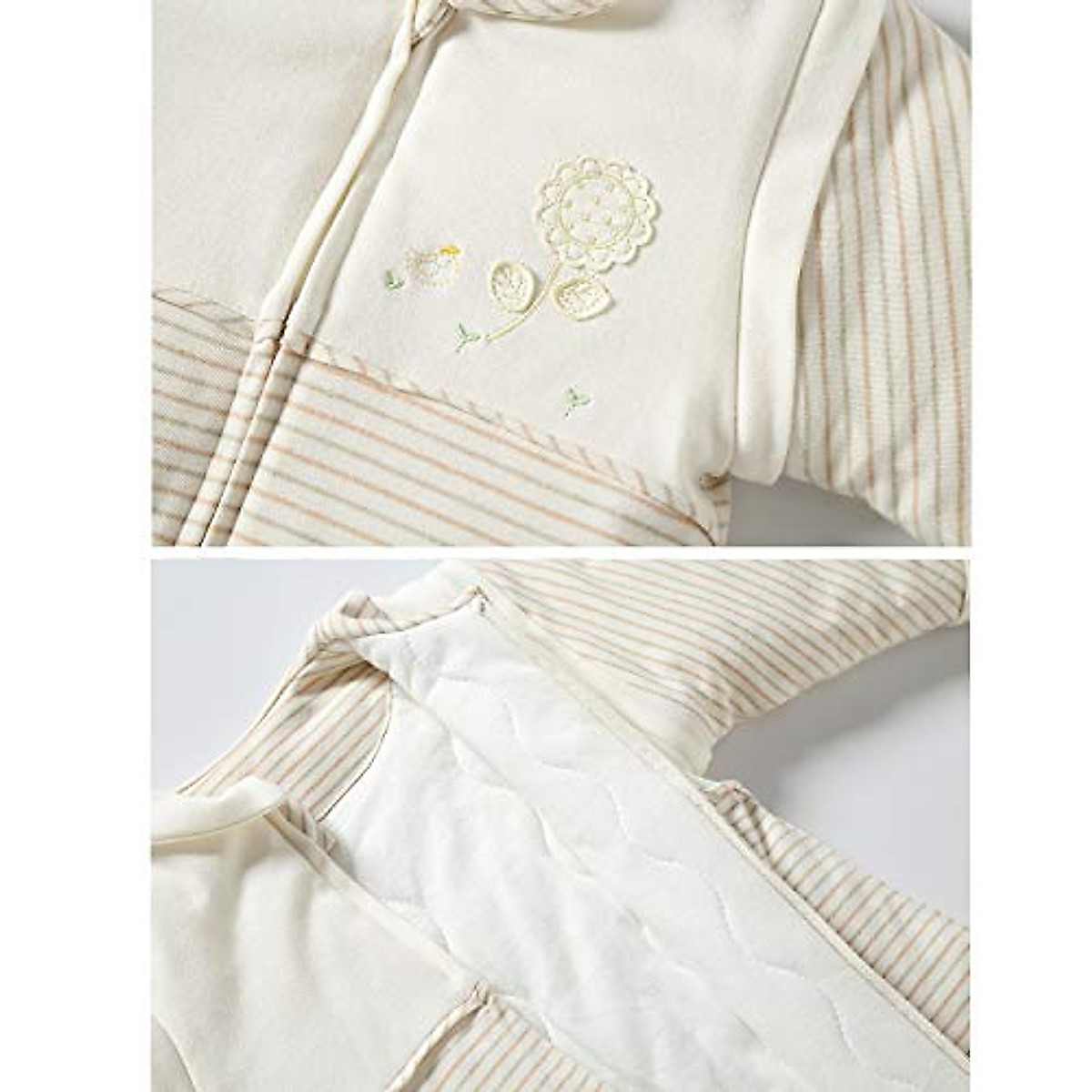 Newborn Baby Sleeping Sack Bag Winter Warm Padded Wearable Blanket Swaddle 2.5 Tog, Striped 0-8 Months