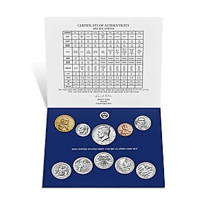 2020 P, D U.S. Mint Uncirculated 20 Coin Mint Set with CoA Uncirculated