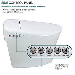 Transolid TL-77780-A Ginger 1-Piece 1.28 GPF Single Flush Elongated Bidet Toilet, White