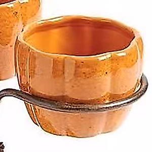 LIANGLIDE Halloween Pumpkin Snack Bowl Stand Halloween Candy Bowl Collapsible Party Trays Pumpkin Bowls on Broom for Serving Snacks Salad Dessert Halloween Party Decorations