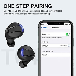 POPUNLYK 60 Hrs Play Time True Wireless Earbuds Bluetooth 5.0 Headphones Touch Control with Charging Case in Ear Headsets with Noise Cancelling Mic for Small Ears Compatible with All Cell Phones