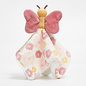 DREAMGRO Soft Baby Lovey Security Blanket - 12x12x4 Inch Unisex Lovie Baby Gifts for Newborn Boys and Girls Baby Snuggle Toy Baby (Butterfly)