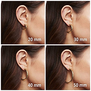 PAVOI 14K Yellow Gold Plated Lightweight Chunky Open Hoops | Gold Hoop Earrings for Women | 20mm Thick Infinity Gold Hoops Women Earrings