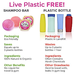 Solid Shampoo and Conditioner Bar - Eco Friendly Hair Care, Dry and Damaged Hair Treatment, Rose and Vanilla Scented, Jojoba Oil, Argan Oil For Hair, Zero Waste, 3 In 1 Shampoo, Hydrating Set 2 Bars