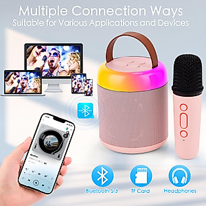Birthday Gifts for 3, 4, 5, 6, 7, 8, 9, 10, 11, 12 Year Old Toys Girls Boys, Christmas Stocking Stuffers,Karaoke Machine for Kids Teens Adults, Portable Bluetooth Speaker with Wireless Microphone