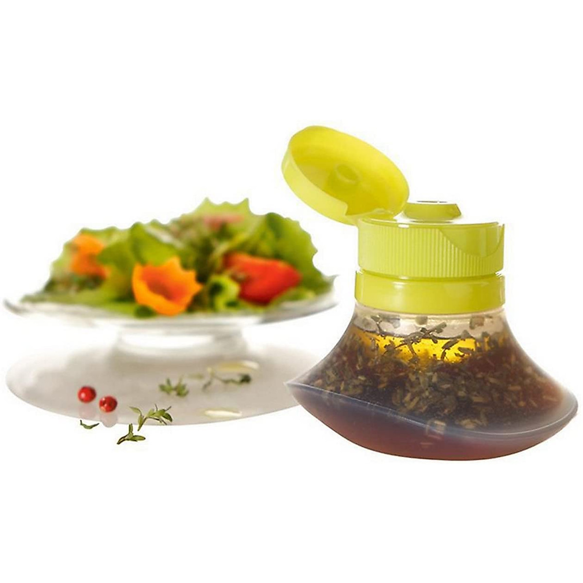 Portable Salad Dressing Containers set of 3- Silicone Squeeze Bottle Leak Proof Cap Kitchen Tool Mini Food Storage Containers Small Dip Condiment