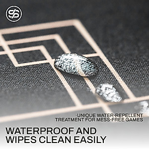 SLOWPLAY Godel Texas Hold'em Poker Mat | Portable Poker Table Top, Black and Champagne Gold, 70 x 35 Inch, Water Repellent, Noise Reduction, and Premium Carrying Bag for Games Everywhere