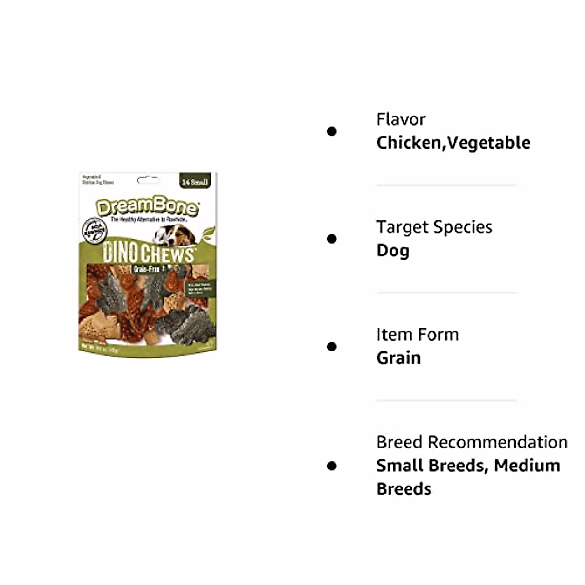 DreamBone Novelty Shaped Chews, Treat Your Dog to a Chew Made with Real Meat and Vegetables 14 Count (Pack of 1)