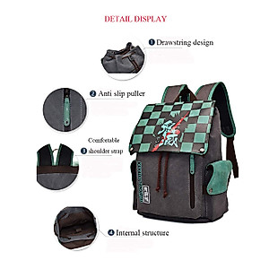 Afoxsos Japanese Anime Backpacks - Unisex Canvas Shoulders bag for school and office(10.6"x4.7"x16.5"Inh,Multicolors)