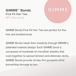 Gimme Beauty - Fine Hair Ties - No Damage Hair Bands - Neutral - Seamless Microfiber Elastics - Hair Accessories With All Day Hold - No Snagging, Dents, or Breakage Hair Tie Pack (9 count)