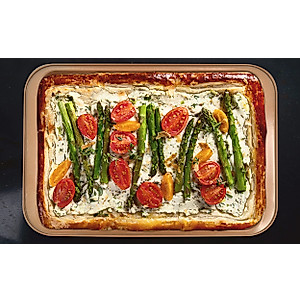 Eternal Living Copper Nonstick Bakeware Set (Heart Cake Pan and Cookie Sheet, 2 Piece)