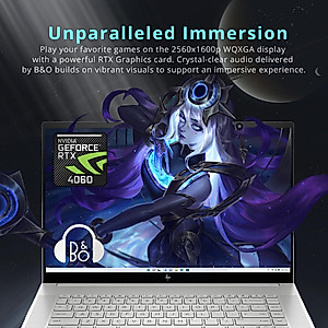 HP Envy 16" WQXGA Touchscreen Business Gaming Laptop, Intel Core i9-13900H, NVIDIA RTX 4060 8G, 64GB DDR5 RAM, 4TB PCIe SSD, Backlit Keyboard, B&O Audio, 5MP Camera, Silver, Win 11, 32GB USB Card