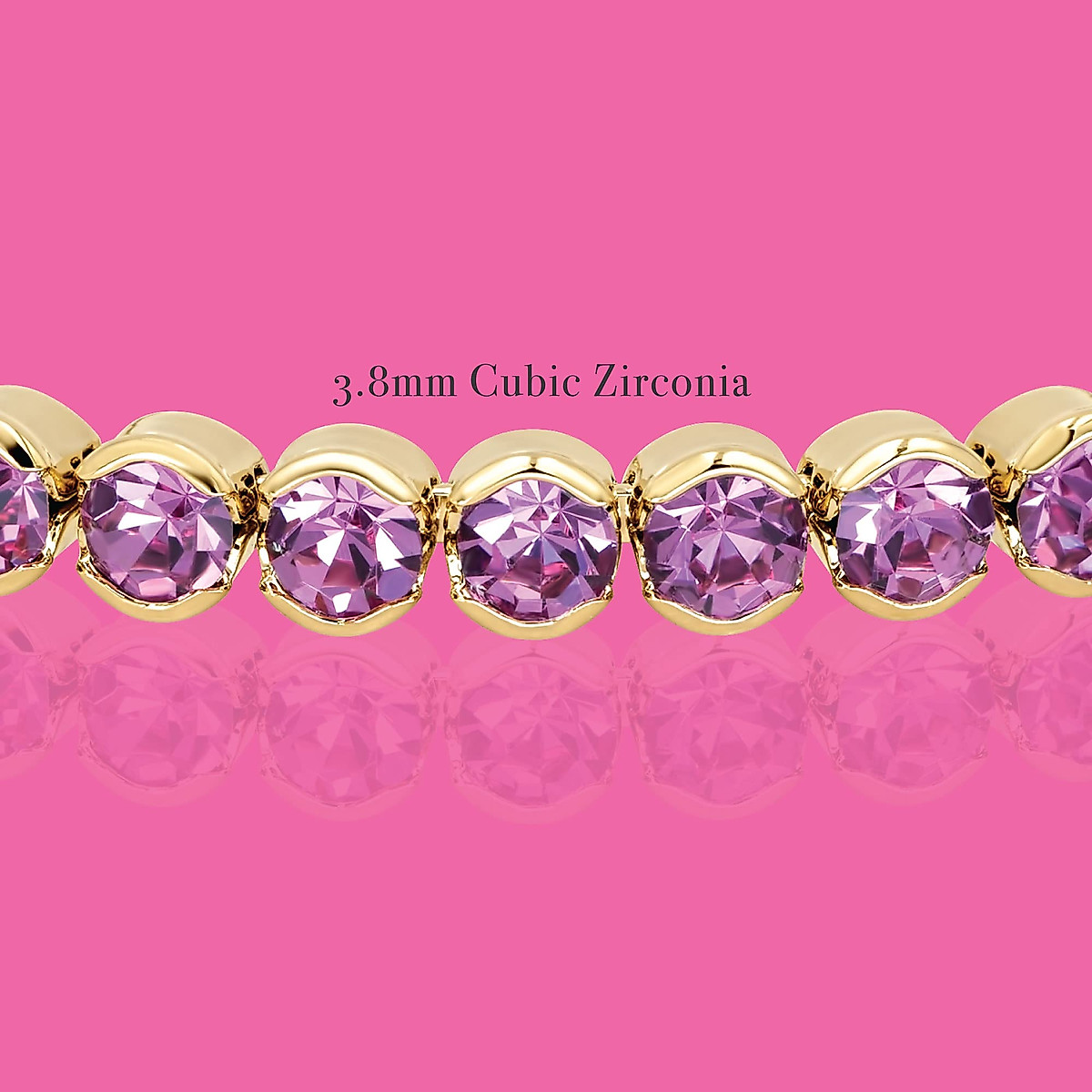 HOT JEWELRY BOX 14K Gold Plated Tennis Bracelet | Gold Bangle Jewelry Bracelets for Women | Aesthetic Accessories with Exquisite CZ and Adjustable Memory Wire for Easy Fit on Any Wrist size