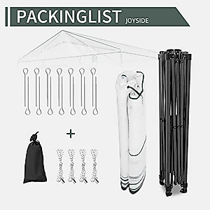 MeetLeisure Walk-in Greenhouse 8.5 Ft x 7 Ft Pop-up Outdoor Green House Plant Gardening Canopy, Roll-up Zipper Entry Doors and 3 Large Roll-Up Side Windows with Garden Hand Shovel(Medium, White)