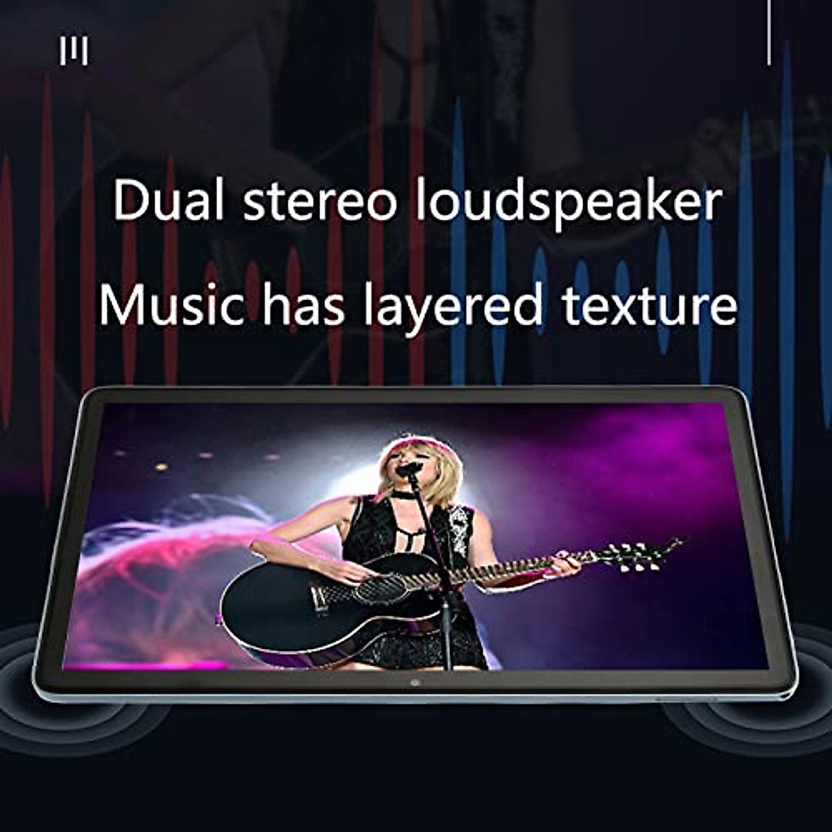 Rosvola 10.1 Inch Tablet, Type C Charging Dual Speakers US Plug 100-240V Tablet Front 5MP Rear 13MP Octa Core for Entertainment (Light Blue)