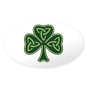 CafePress Trinity Shamrock Oval Car Bumper Sticker