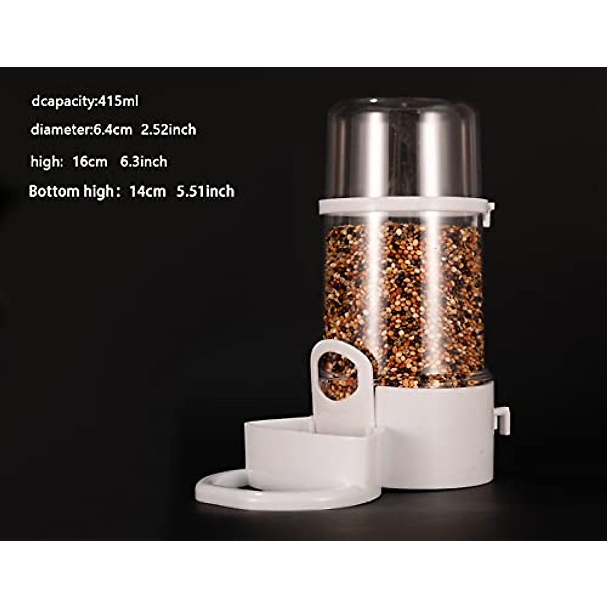 PetPhindU 415ml Bird Feeder Parrot Automatic Feeder Water Dispenser Bottle Drinking Bowl Anti-Spatter Leak-Proof Large Waterer for Farm Parrots Budgie Cockatiel Lovebirds