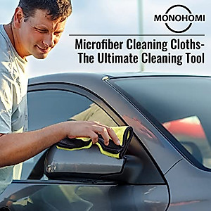 monohomi Microfiber Towels for Cars, 6Pack Soft and Absorbent Car Drying Towel, 24" x 12" 500gsm, Dual-Sided Multipurpose Microfiber Cleaning Cloth for Car Wash, Cleaning, Detailing and Household