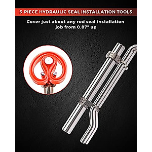 VEHIFOMO Hydraulic Cylinder Seal Installation Tools Kit, Hydraulic Cylinder Piston Repair Gland Seal Tools, U Cup Rod Seal Twisters Universal Seal Twistor Install Tool Set (3 PCS)