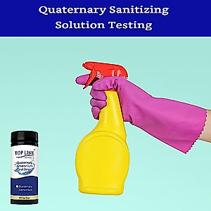 200 Strips - Quaternary Sanitizer Test Strips Food Service 0-500 ppm (QAC, Multi Quat) - Quaternary Test Strips - Quat Test Strips for Food Service - Quat Sanitizer Strips - Quaternary Ammonium Test
