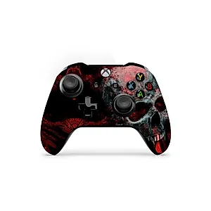 ZOOMHITSKINS Controller Skin Compatible with X1 S and X1 X, Vinyl Sticker Technology, Red Cranium Skull Horror Brain Dark Black, Durable, Bubble-Free, Goo-Free, 1 Skin, Made in The USA