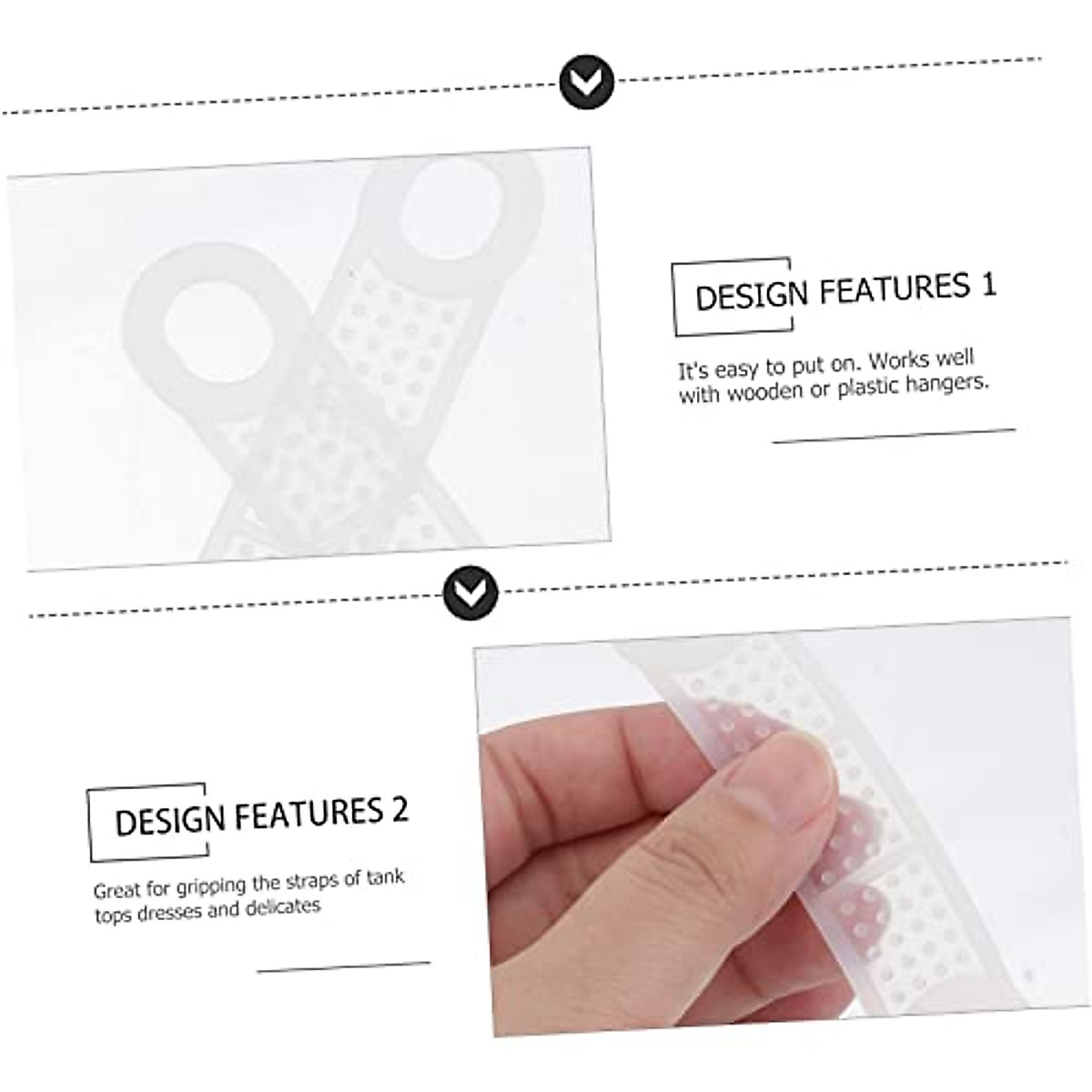 Cabilock 50 Pcs Nonslip Hangers Shirt Hanger Metal Clothing Rack Antiskid Clear Hangers 100 Pack Clear Plastic Hangers for Clothes Silicone Hanger Strips Hanger Grip Strips Strap Hangers