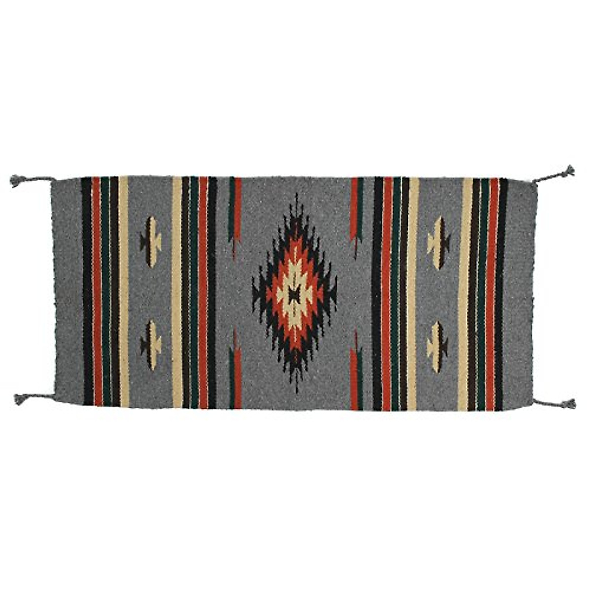 Onyx Arrow Southwest Area Rug, 20 x 40 Inches, Center Diamond, Gray/Black/Multi