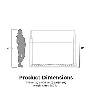 Little Seeds Rowan Valley Skyler Kids Metal House, Twin Size Frame, White Bed (DA4037119LS)