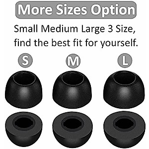 Memory Foam Tips Compatible with Galaxy Buds Pro/Galaxy Buds 2 / Galaxy Buds Plus Replacement Ear Tips, Perfect Noise Cancellation, Fit in Case, 6 Pairs [3 Size] Foam Tips Black (Foam GBP6P)