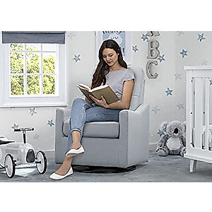 Delta Children Kenwood Glider Swivel Rocker Chair, Light Blue