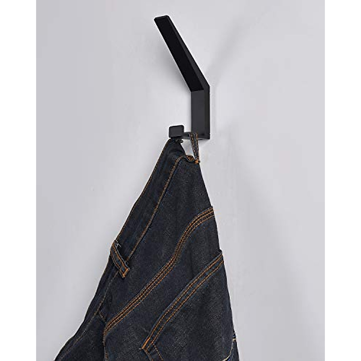 VOROMADU Coat Hooks Wall Mounted Towel Hook Heavy Duty Aluminum Double Robe Hanger for Bathroom Kitchen Office Farmhouse 2 Pack Anodized (Black)