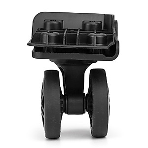 Zoofen Suitcase Wheels Swivel Wheel with Dual-Wheels Luggage Wheels Replacement Suitcase Wheels with 4 Screw Holes (W044-B,2 pcs)