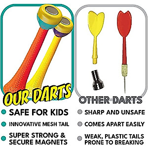 Marky Sparky Doinkit Darts Magnetic Dartboard - XL Rollup Design - Two Sided Baseball Darts - Kid Safe Durable Doinkit Darts - Fun Indoor Wall Game for Boys and Girls