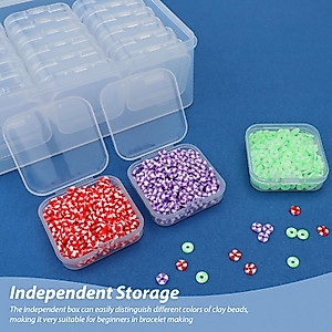 Moon Magpie Bead Organizers Box, Plastic Storage Cases Mini Clear Bead Storage Containers Transparent Boxes with Hinged Lid and Rectangle Clear Craft Case