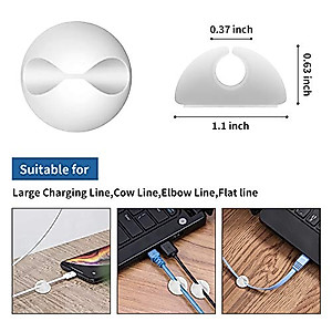 CHEFBEE 8 Pack Cable Clips, Cord Organizer Cable Management, Self Adhesive Wire Holder System, Multipurpose Wire Clips for All Your Computer, Electrical, Charging or Mouse Cord (White)