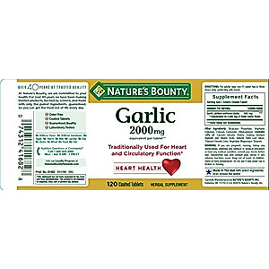 Nature's Bounty Odor Free Garlic 2000 mg, 120 Count
