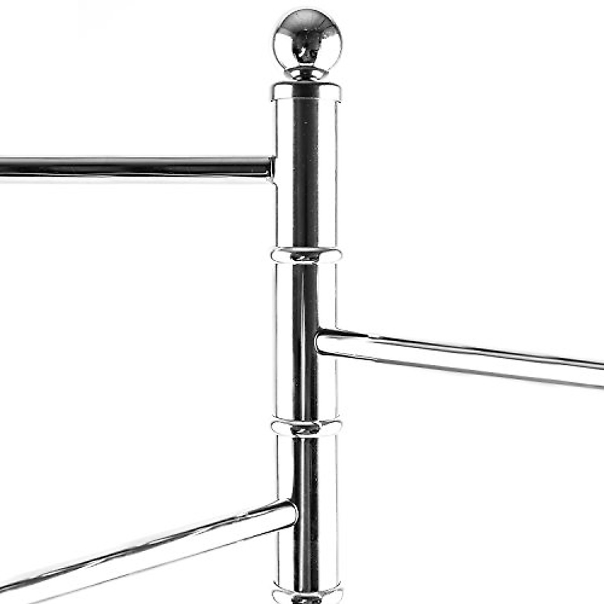 MyGift 40-Inch Silver Metal Freestanding Towel Rack for Bathroom with 3 Swivel Arms