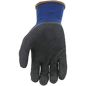 West Chester Men's High Dexterity Polyester Shell with Latex Coated Palm Work Glove, Abrasion Resistant, Strong Grip, Blue/Black, X-Large (30600-XL)