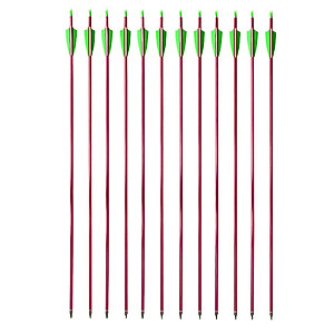 SHARROW 12pcs Archery 32 Inch Aluminum Arrows Spine 500 for Compound Recurve Bow